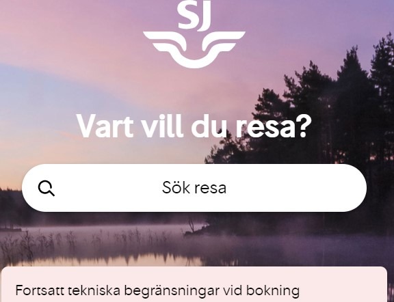 Omskriva SJ.se nere för fjärde dagen, skalar upp moln istället för fix ...
